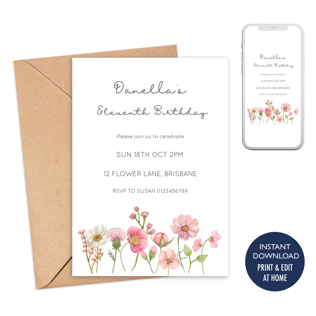 Flower Garden Invitation – Sailah Lane