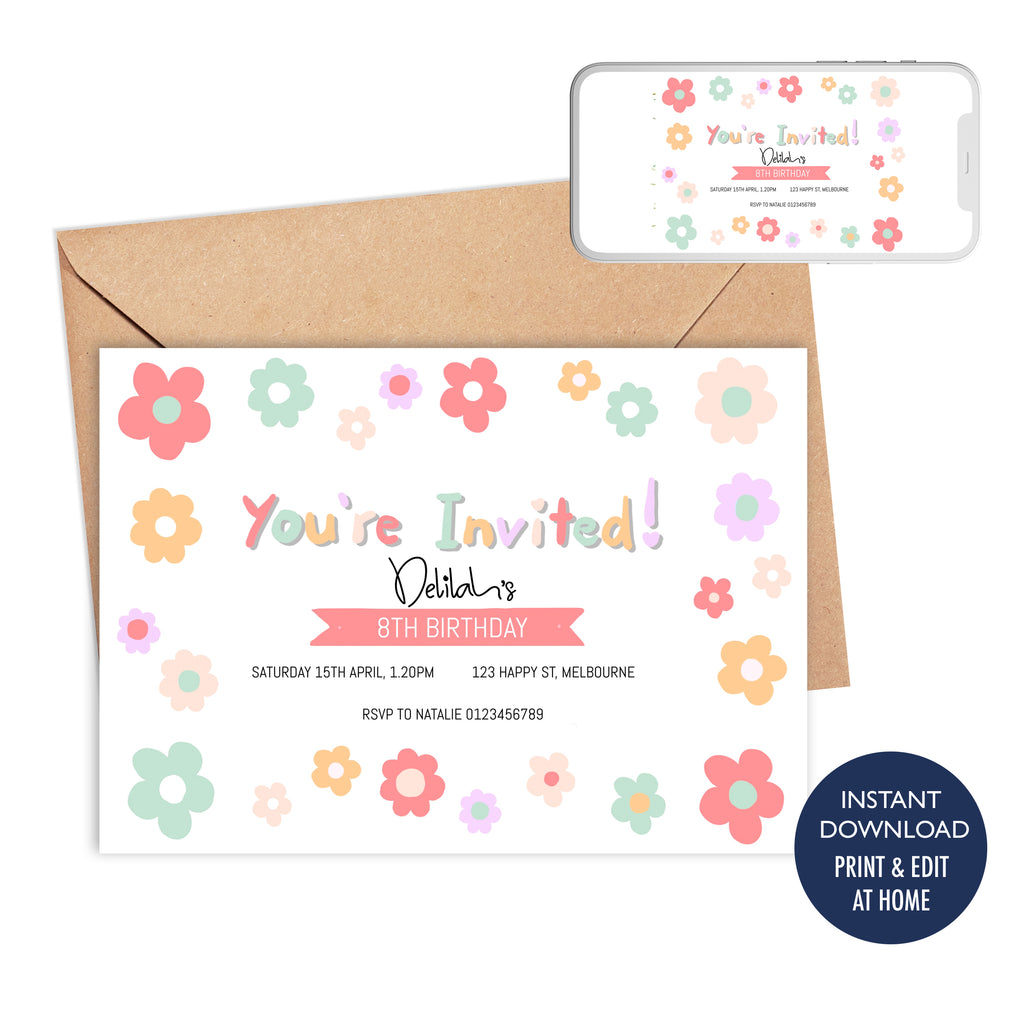 Flower Power Invitation – Sailah Lane